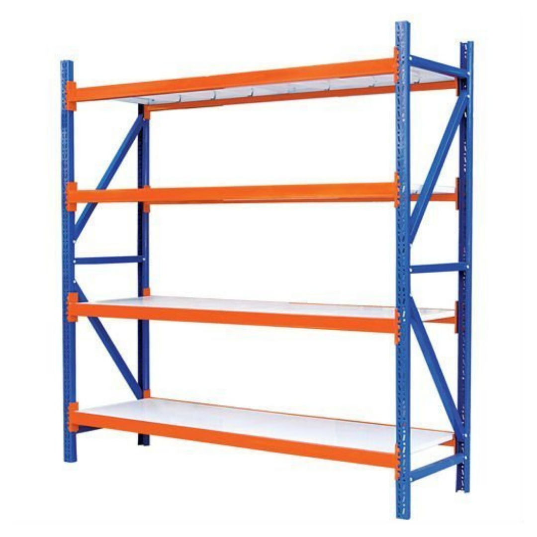 MEDIUM DUTY RACKING BLUE AND ORANGE – I S O Shelving